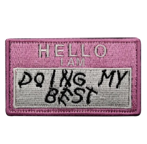 PARCHE HELLO I´AM DOING MY BEST – GO GYM SHOP